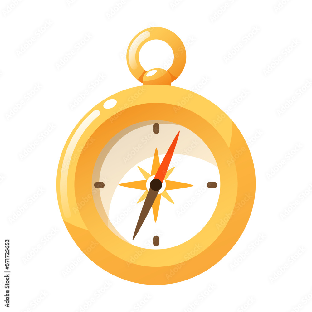 Golden metal compass on a white background. Compass rose sign. Compass ...