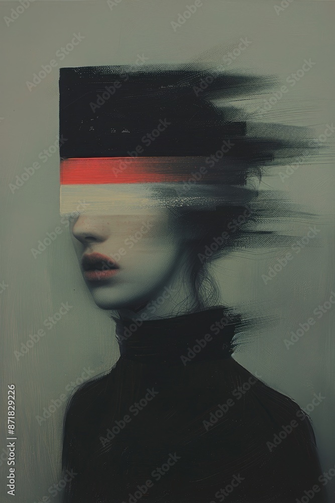 a series of abstract portraits with pixelated faces and distorted ...
