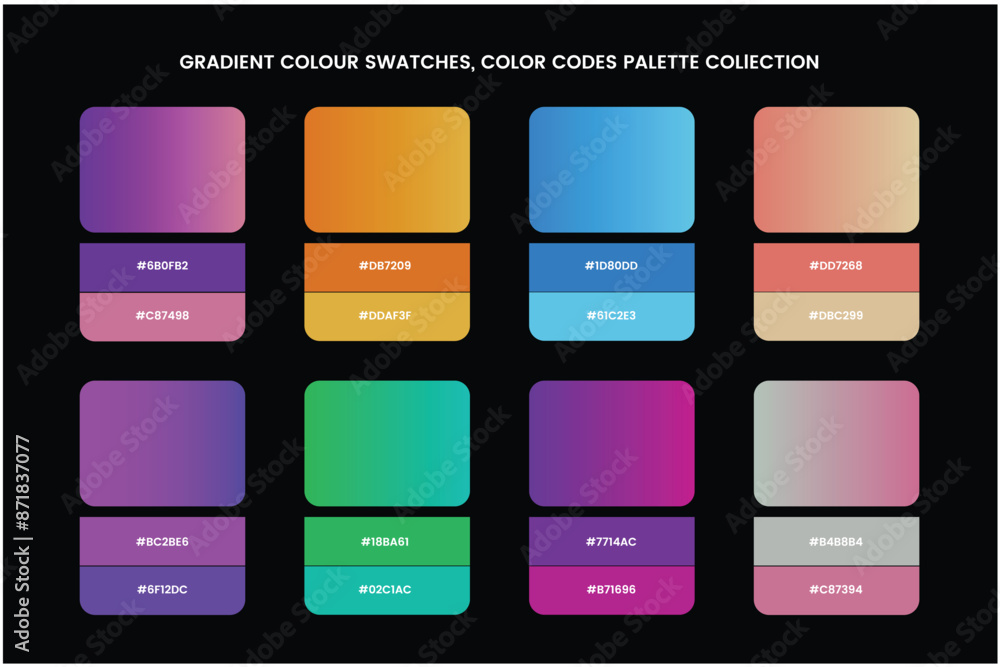 Gradient Color Swatches in RGB, Color Palette, Paint Palette, Bright ...