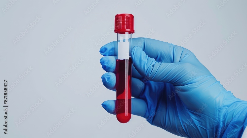 Red cap blood tube for clotting check result label design for doctor s ...