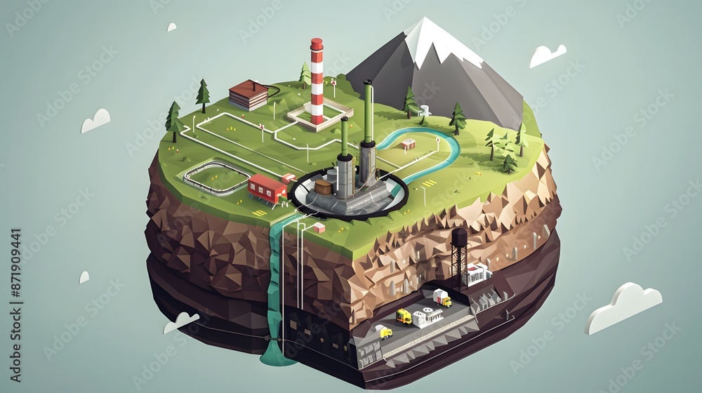 Harnessing Earth's Heat: Infographic of Geothermal Energy Extraction with Underground Reservoirs ...