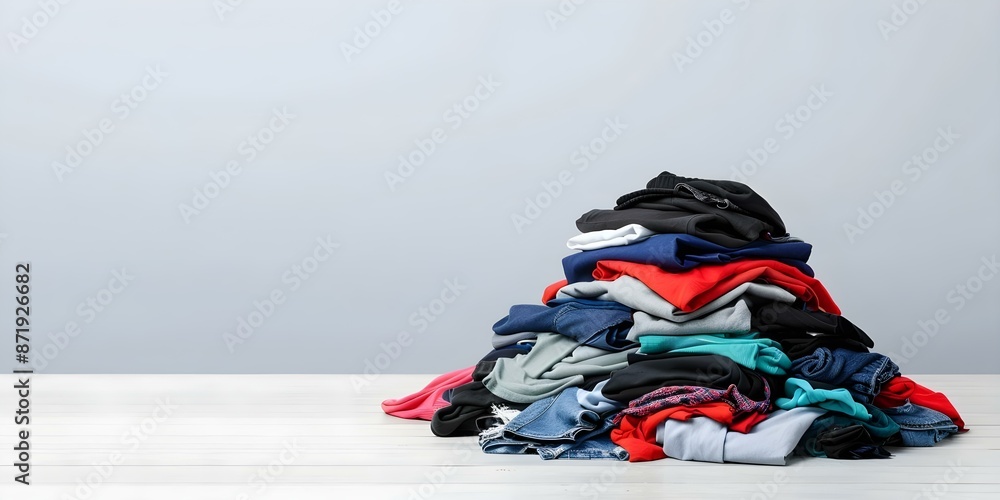 Pile of clothes symbolizing fast fashions overconsumption and waste ...
