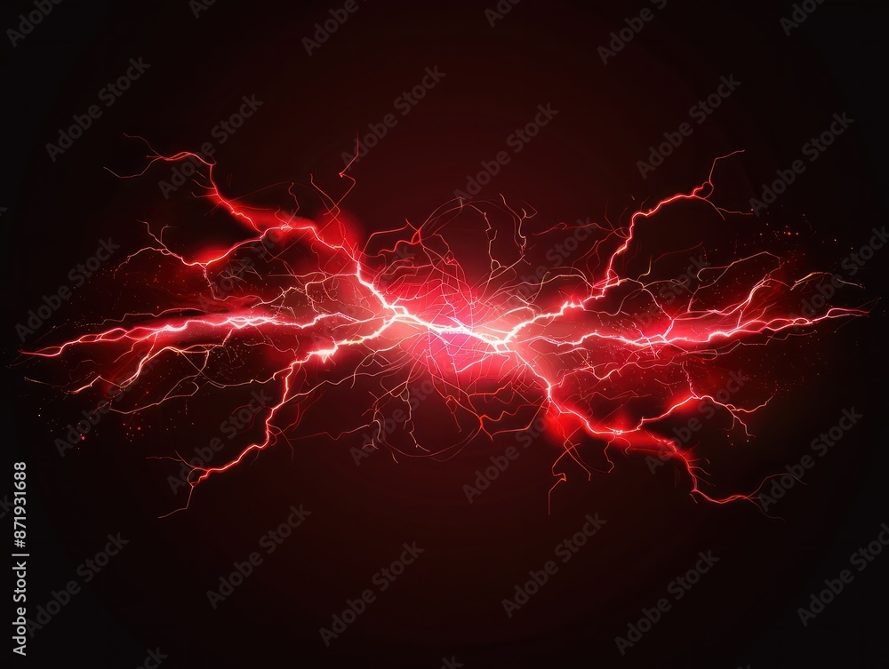Thunder lightning vector electric power effect isolated on black ...
