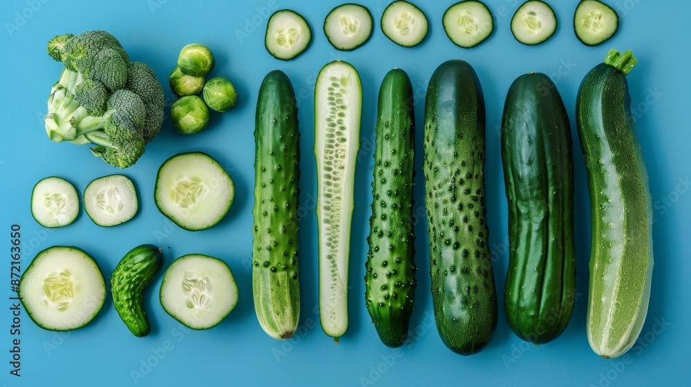 Foto de Stock Cucumber and Vegetables Comparison Chart: Nutritional ...