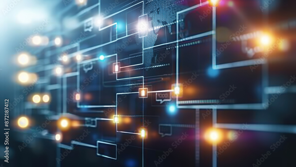 Business process and workflow automation with flowchart Organization chart with hierarchy ...