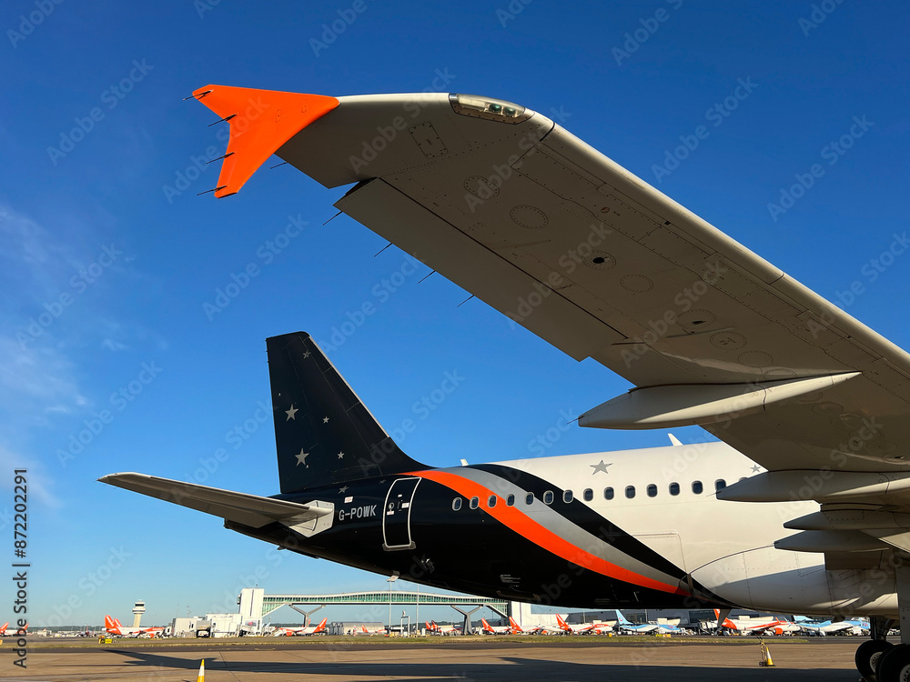 Titan Airways Airbus A320 Aircraft Wing Tip and Tail Logo Stock Photo ...