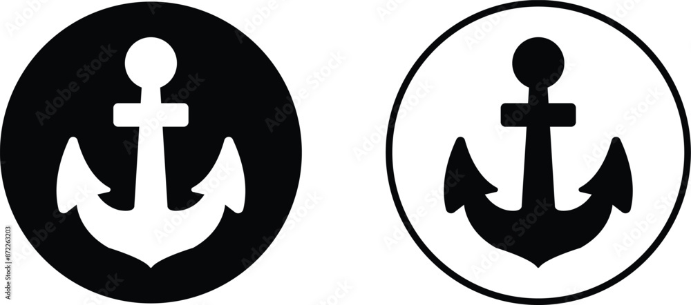 Vector de Stock Anchors, Mariner Crosses and Religious Anchors flat or ...