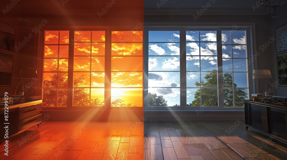 Visualization of a window technology comparison, with side-by-side ...
