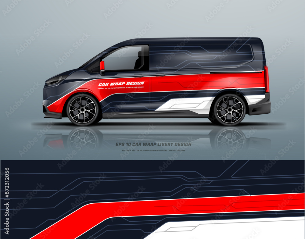Racing van Vector sport background for car wrap race car car decal ...