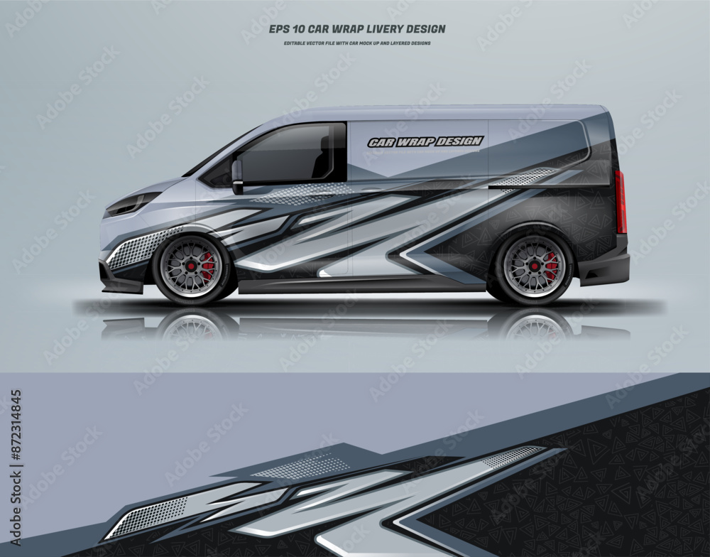 Racing van Vector sport background for car wrap race car car decal ...
