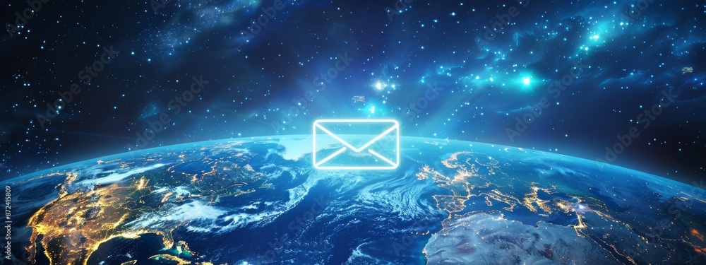 Illustration of sending files across the globe concept, realistic ...
