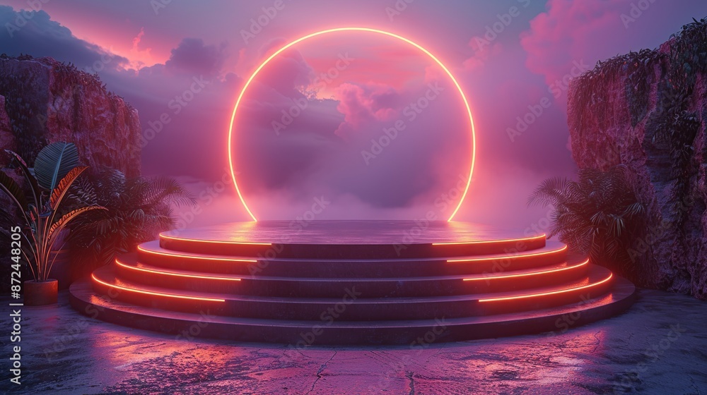 Minimalistic podium layout with editable podium sides and adjustable ...