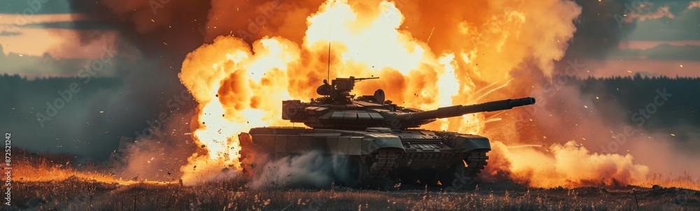 Fiery Battlefield: Explosive Tank in Action，Unleashing Armored Titans ...
