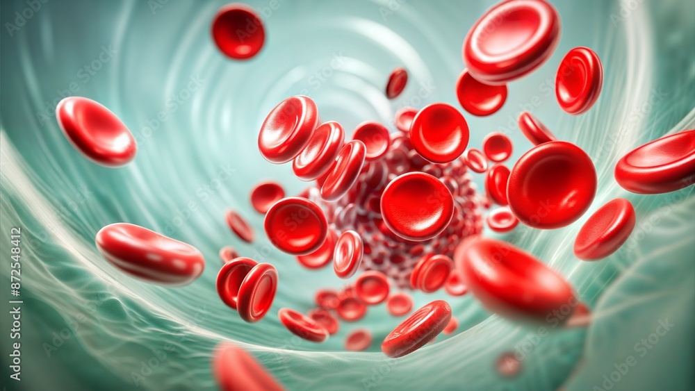 Blood cell red 3d background vein flow platelet wave cancer medicine ...
