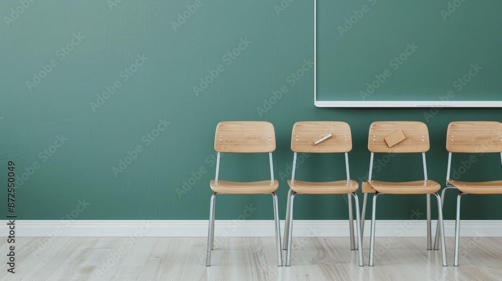 Blackboard with handwritten notes and diagrams, clean eraser, and ...
