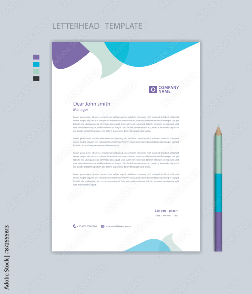 Professional Letterhead template, company letterhead design, minimalist ...