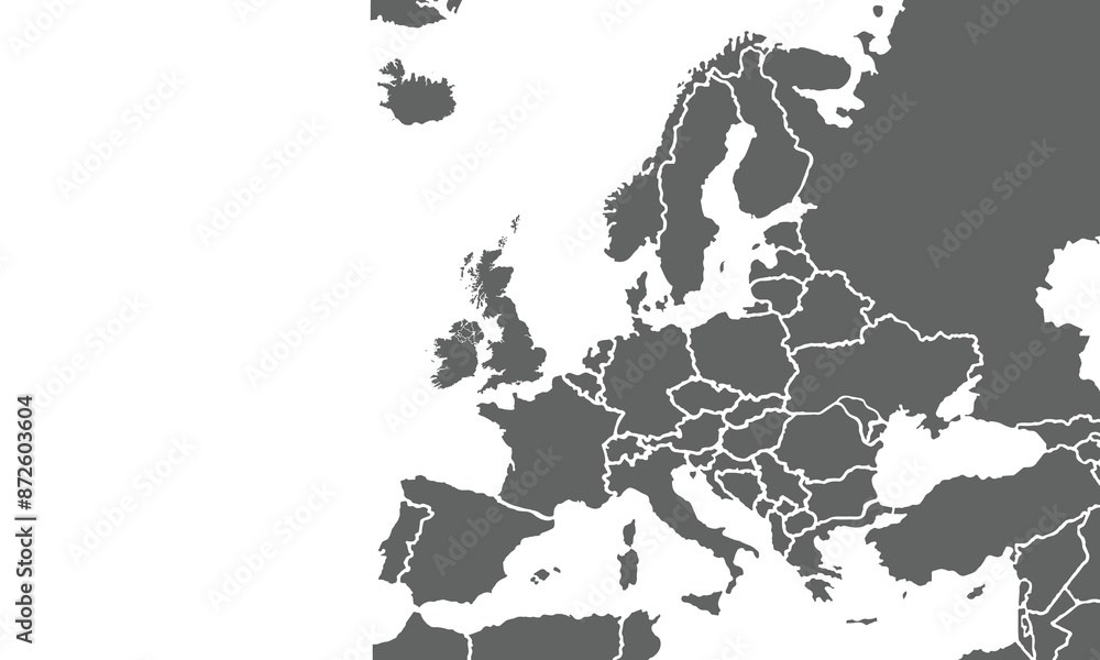 Map of Europe isolated on white background. for website layouts ...