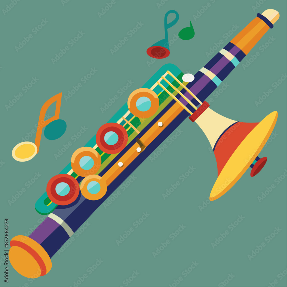 clarinet clipart cartoon Illustration drawing Stock Vector | Adobe Stock