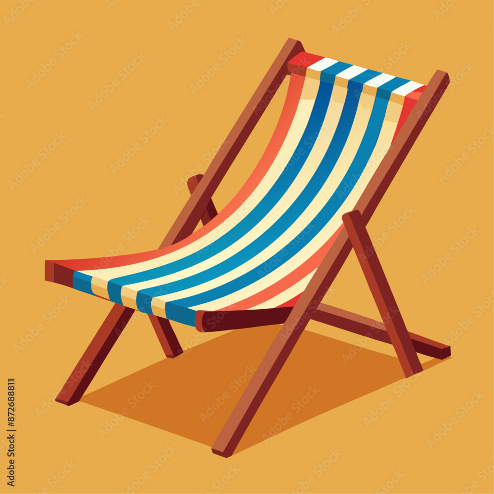 deck chair clipart cartoon Illustration drawing Stock Vector | Adobe Stock