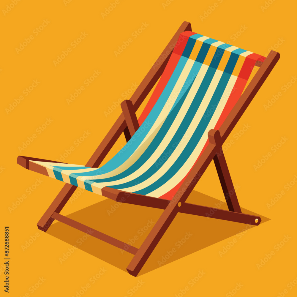 deck chair clipart cartoon Illustration drawing Stock Vector | Adobe Stock