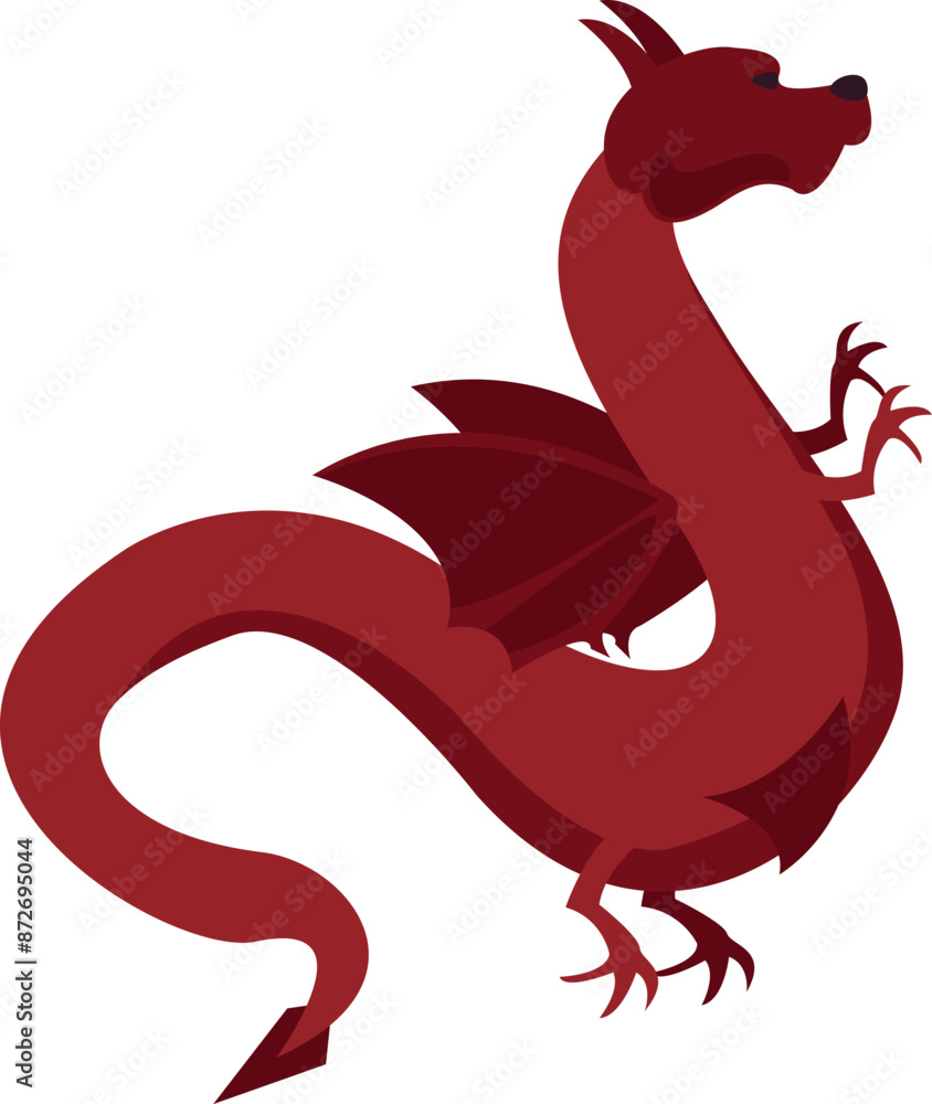 Red dragon vector illustration. Cute dragons in cartoon style Stock ...