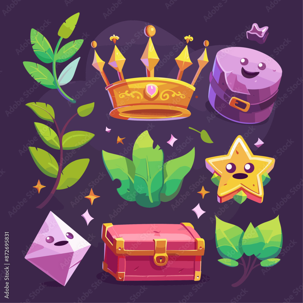grid of colorful icons that appear to be related to a video game Stock ...