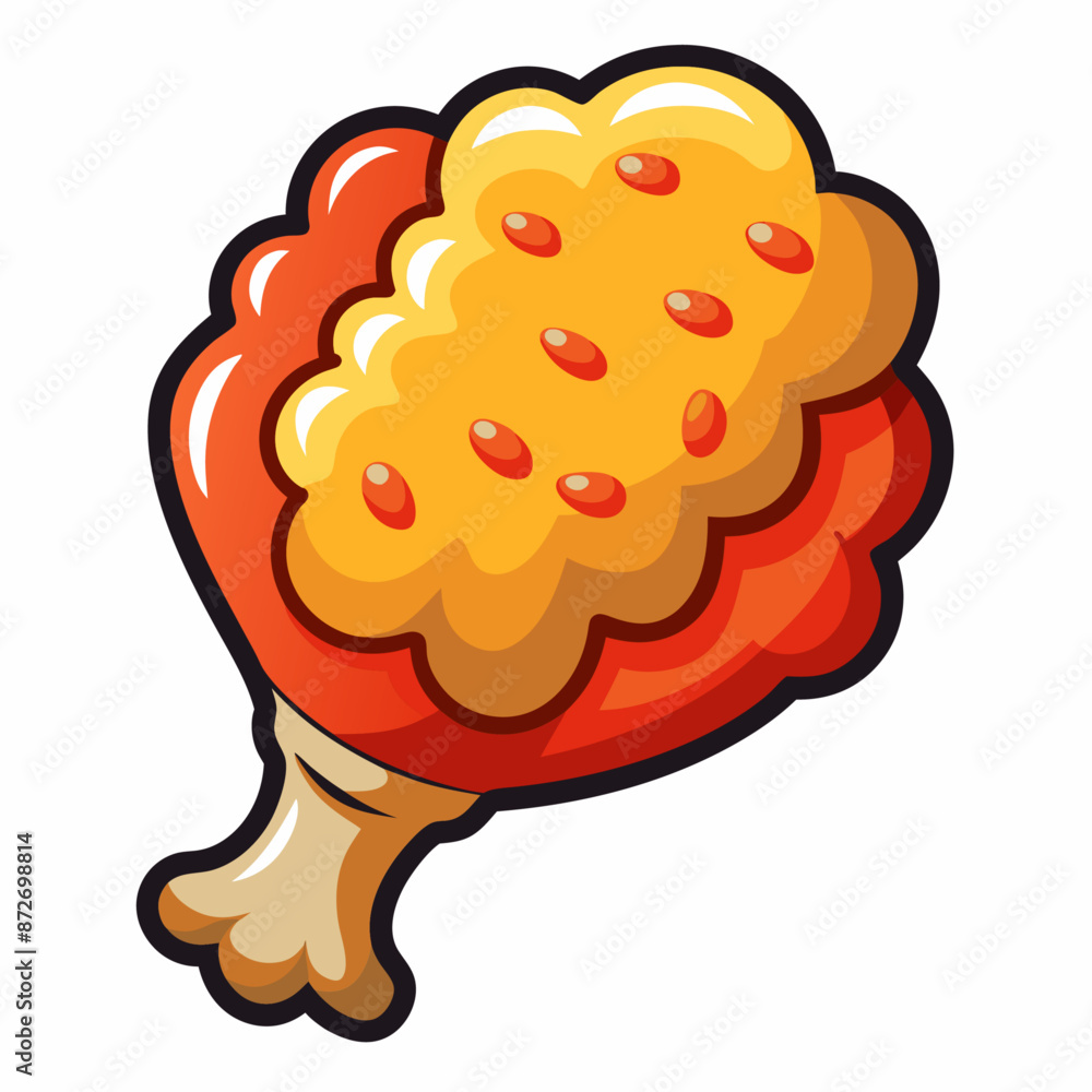 fried chicken clipart cartoon Illustration drawing Stock Vector | Adobe ...