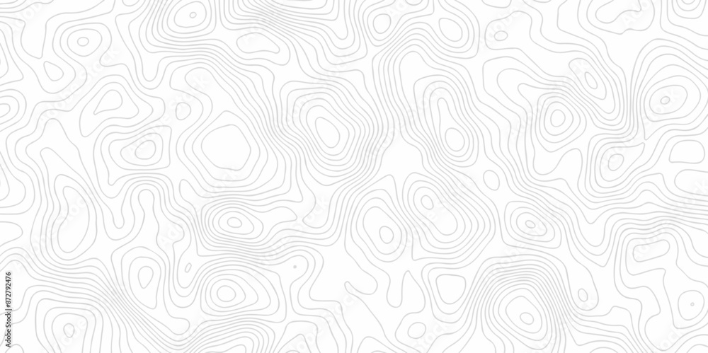 Contour abstract map relief land outline. White wave paper curved ...