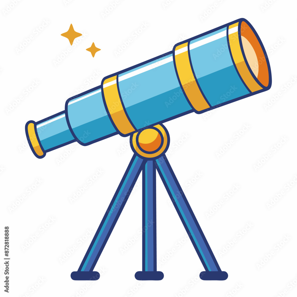 telescope clipart cartoon Illustration drawing Stock Vector | Adobe Stock