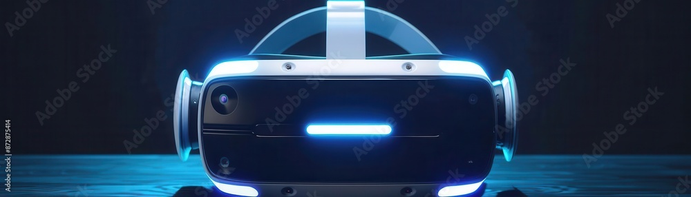 Hightech VR headset, sleek design, gaming console compatibility ...