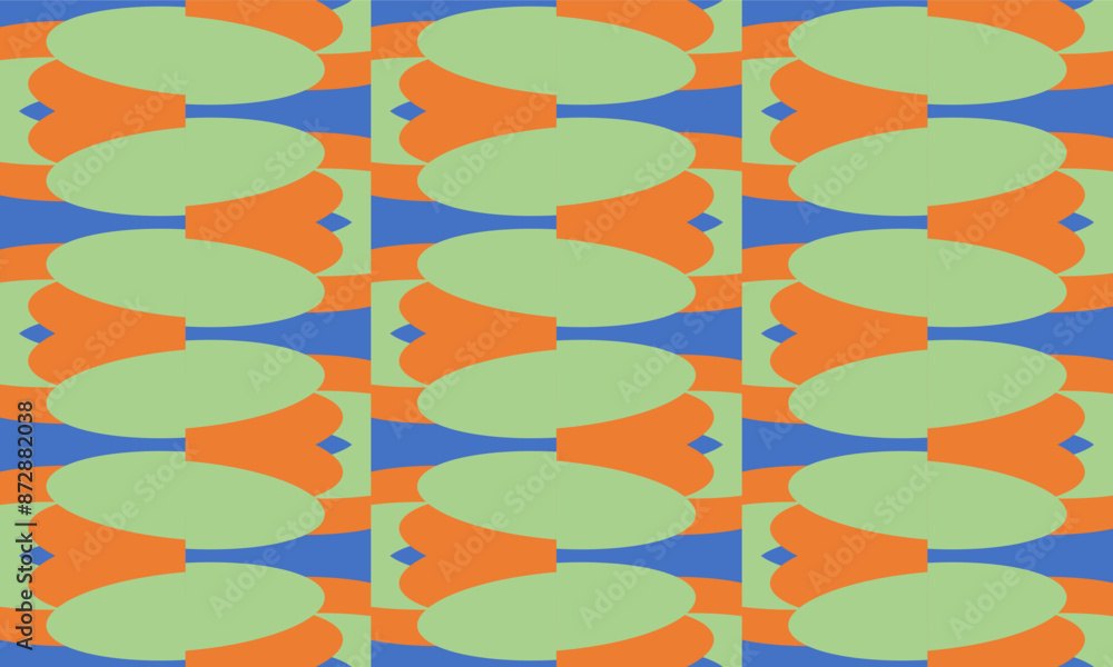 background with green orange blue circles, abstract oval dot pattern on ...