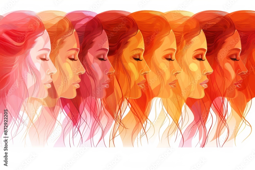 Abstract faces in a gradient effect, showcasing modern design and ...