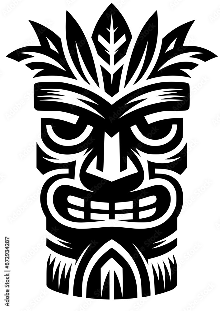 Vector de Stock Tiki Head SVG, Hawaiian Tiki Head SVG, Tiki God Mask SVG, Tiki Statue SVG ...