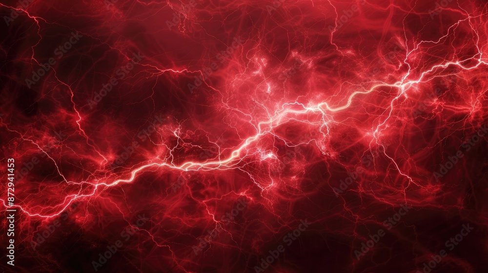 red lightning on black sky background Stock Illustration | Adobe Stock