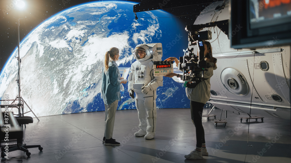 Successful Female Director Leads a Diverse Crew in Filming a Sci-fi ...