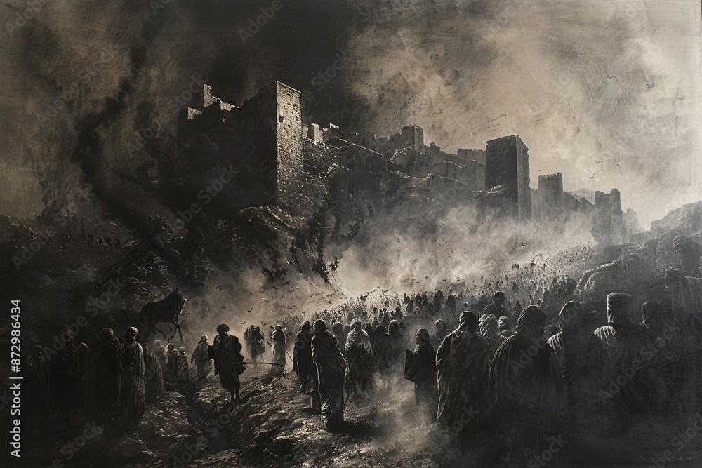 Explore an artistic representation of the biblical plague of darkness ...