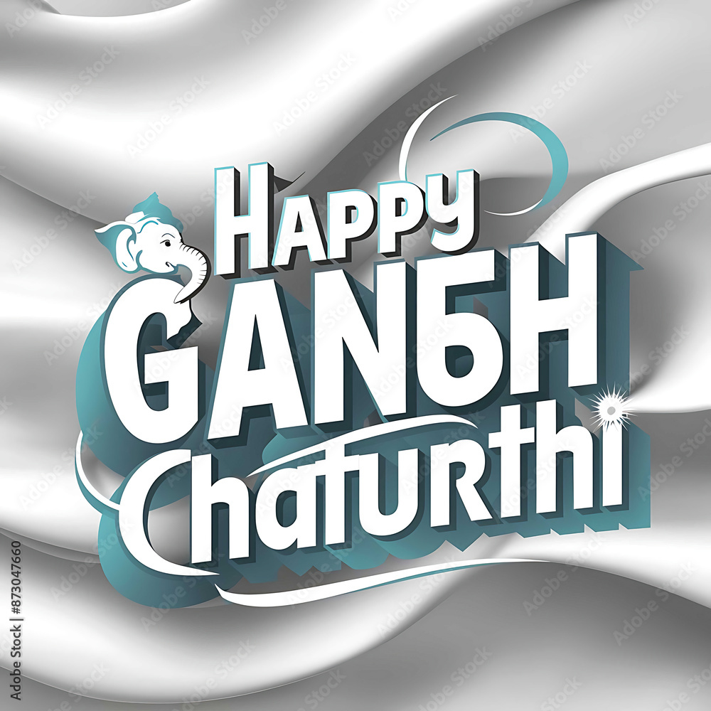 Happy Ganesh Chaturthi, Celebration, illustration of Lord Ganesha, Text ...