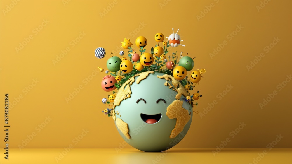 Global Emojis Minimalist Card Celebrating World Emoji Day and Digital ...