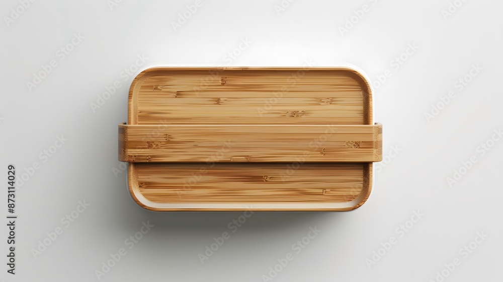 Vector Illustration of a Stylish, Minimalist Bamboo Lunch Box for Eco ...
