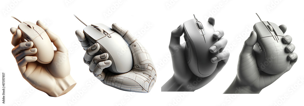 Evolution of Hand-Holding Computer Mouse in Four Stages Transparent ...