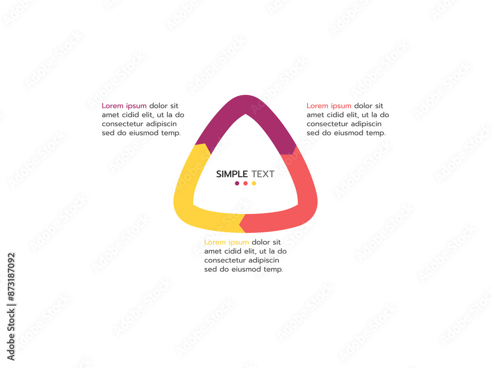 Circular scheme with 3 option or elements. Concept of cyclic business ...