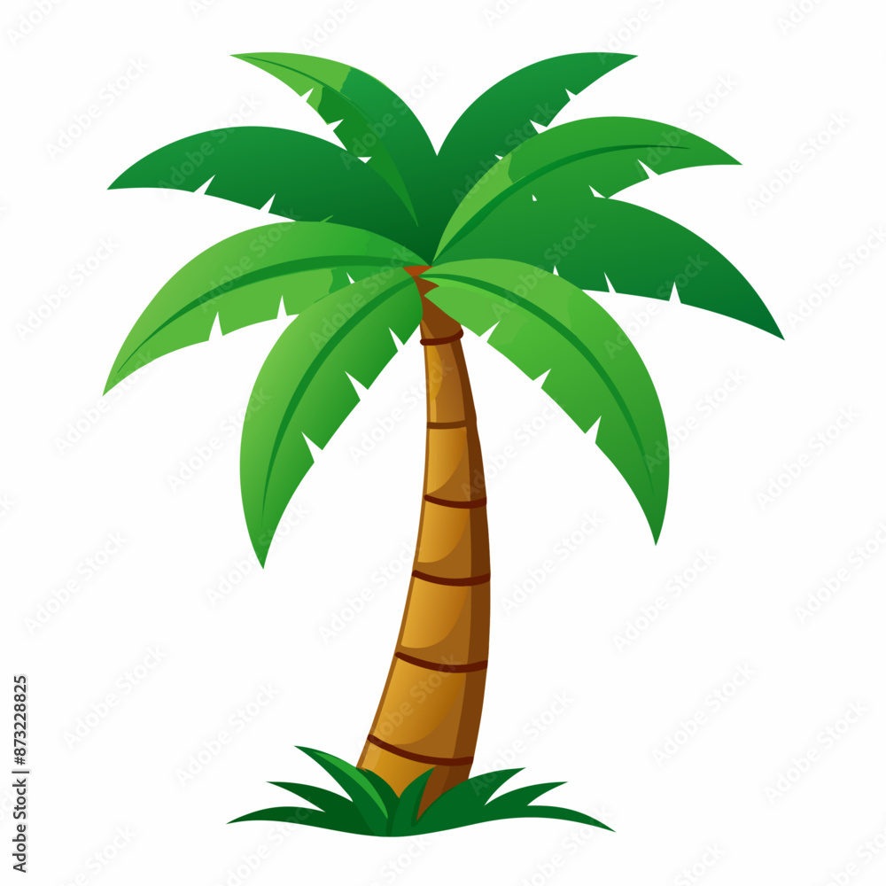 palm tree clipart cartoon Illustration drawing Stock Vector | Adobe Stock