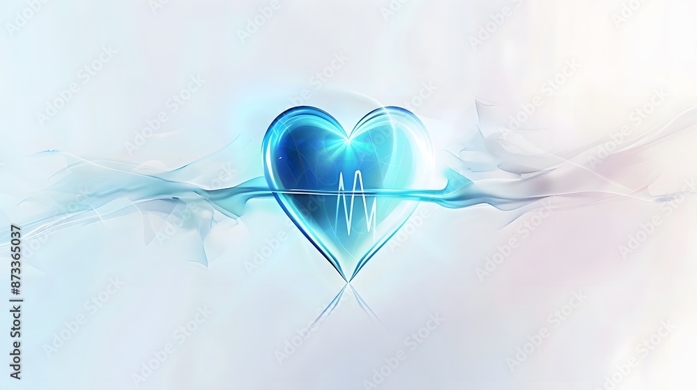 Graphic representation of a blue heart with a heartbeat line ...