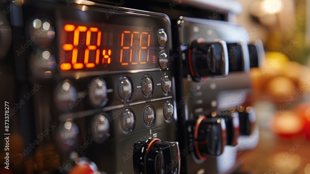 The fourth image highlights the backlit display of a digital kitchen ...