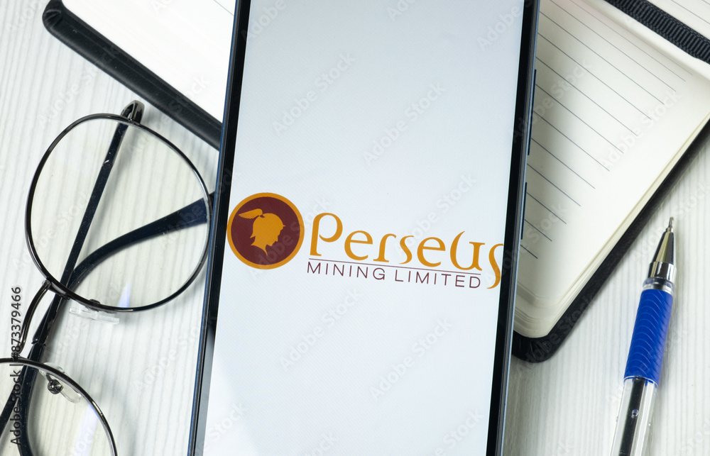 New York, USA - 30 June 2024: Perseus Mining Logo on Phone Screen ...