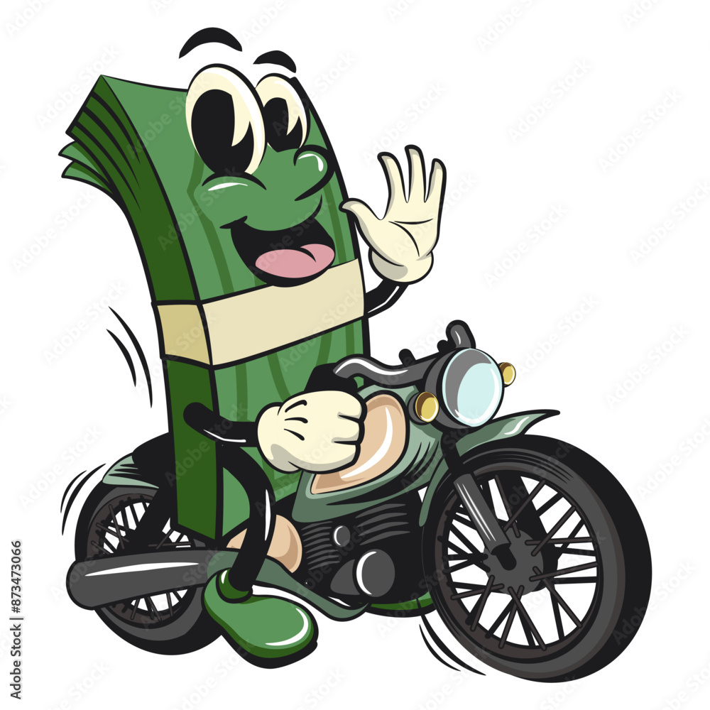 character of a bundle of cash money cartoon vector isolated clip art ...