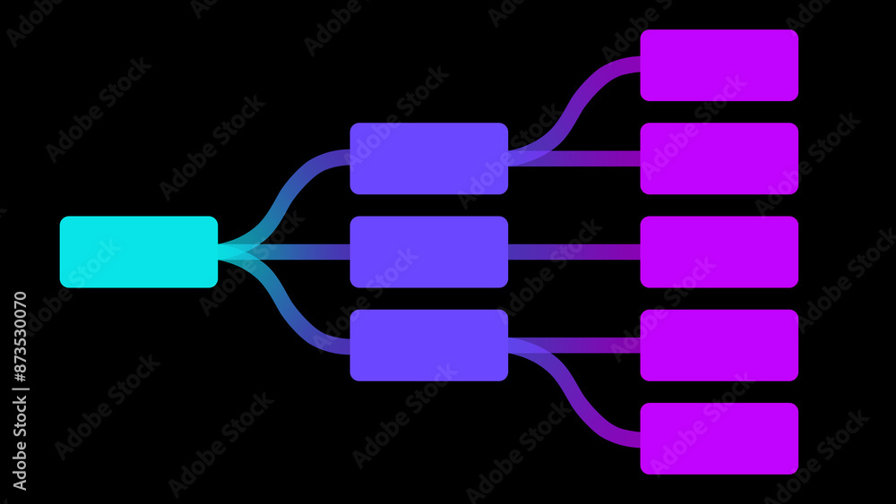 Graphic chart from blocks and connections. Stylish template for ...