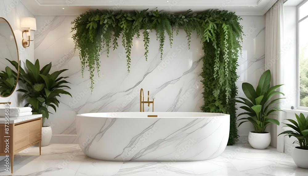 Marble Paradise: An exquisite spa-inspired bathroom showcasing white ...