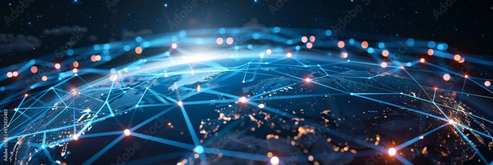 Global Social Media and Networking Concept with 3D Earth Globe and ...