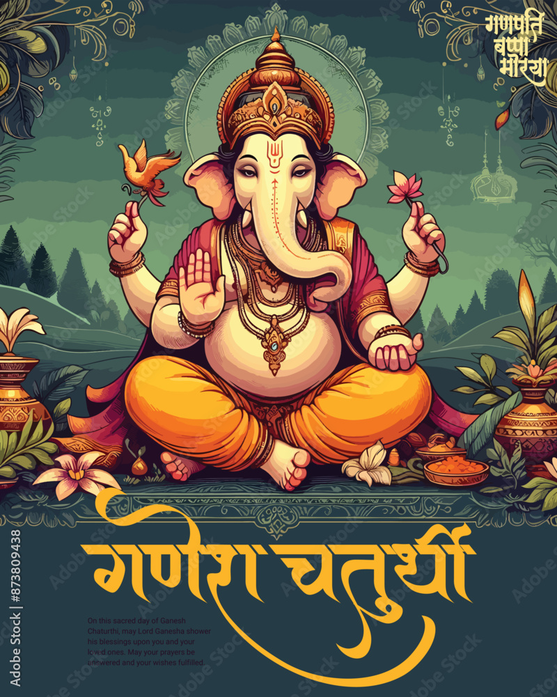 Happy Ganesh Chaturthi Indian God Festival Celebration Social Media ...